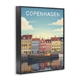 Stupell Industries Copenhagen Cityscape with River Black Framed Giclee ...