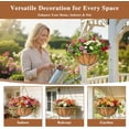 4 Pack Hanging Planter for Outdoor Plants 12 inch Metal Flower Basket ...