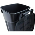 32 Gallon Wheeled Outdoor Garbage Can with Attached Snap Lock Lid and ...
