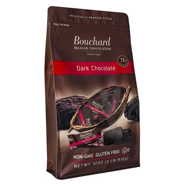 Bouchard Premium Belgian Dark Chocolate, 72% Cacao, Individually ...