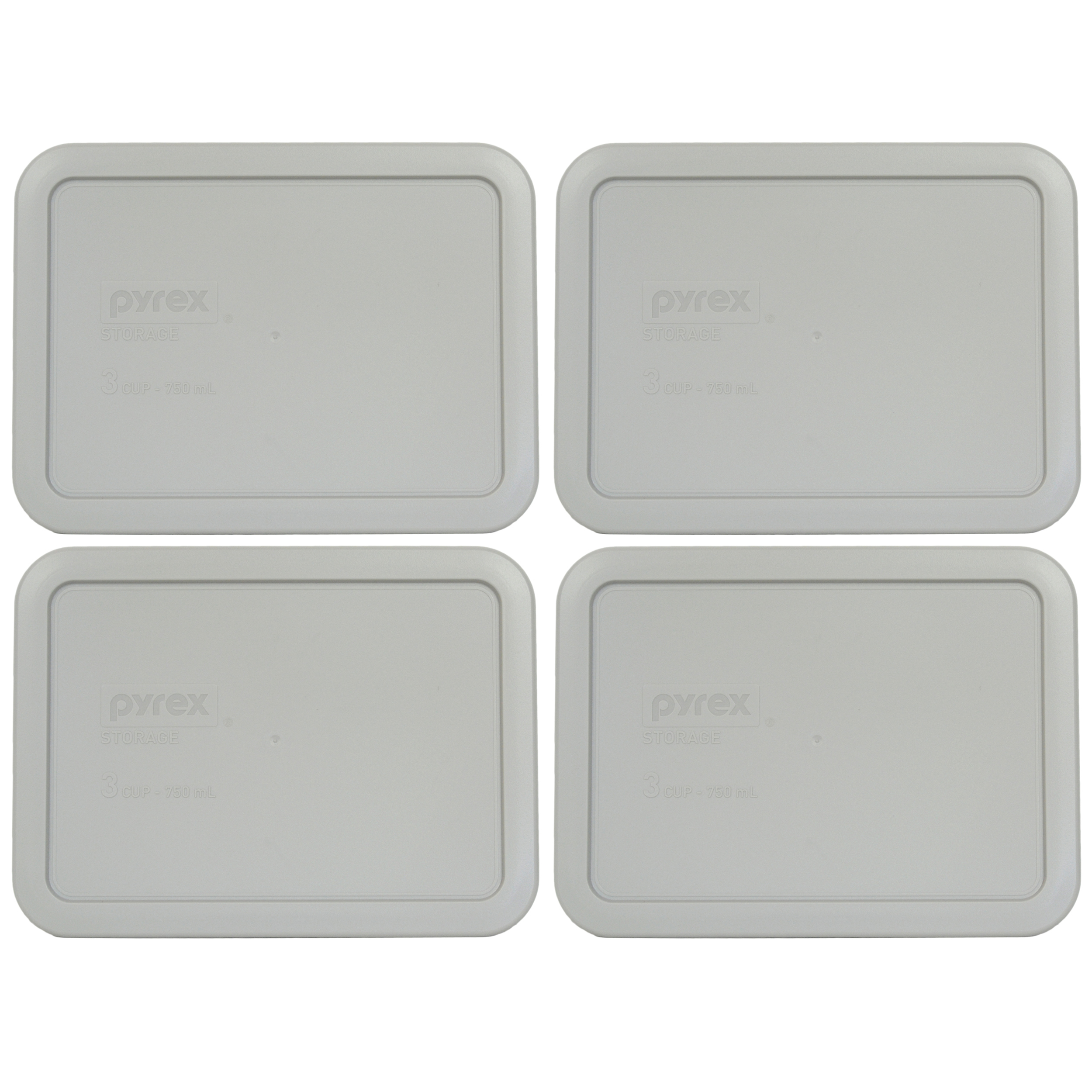 Pyrex Replacement Lid 7210-PC Jet Grey Rectangle Cover (4-Pack) for ...