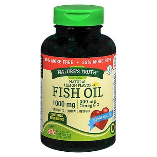 Suplemento Nature's Truth Fish Oil 125 cápsulas blandas con sabor a ...