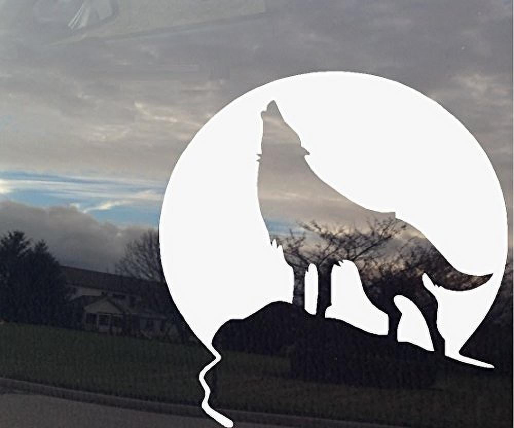 Decal ~ Wolf Howling at Moon: Wall or Window Decal ~ Choose Wall or ...