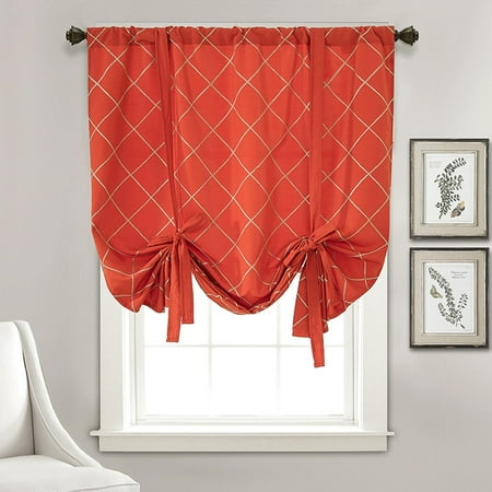 Embroidered Window Treatment Valance Tie Up Shades Rod Balconies ...