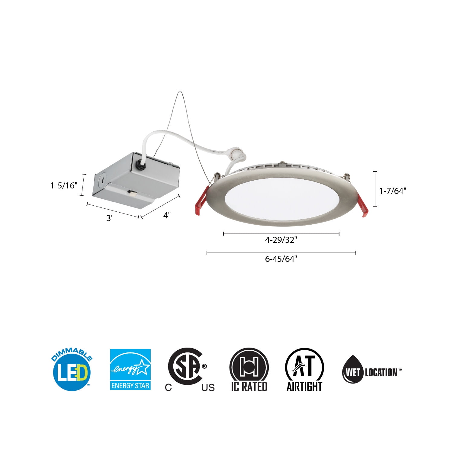 Buy Lithonia Lighting Wf6 Led 90Cri M6 Wafer Led Integrated Recessed ...
