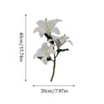 15.7" Red Artificial Lily Stems with 3 Blooms, Weatherproof Fake Flower ...