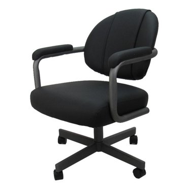 Swivel Tilt Kitchen Caster Chair with Wheels M-70 - White Vinyl - Black ...