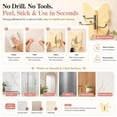 4 Pack Rotating Butterfly Adhesive Wall Hooks, No-Drill 270° Swivel 3 ...