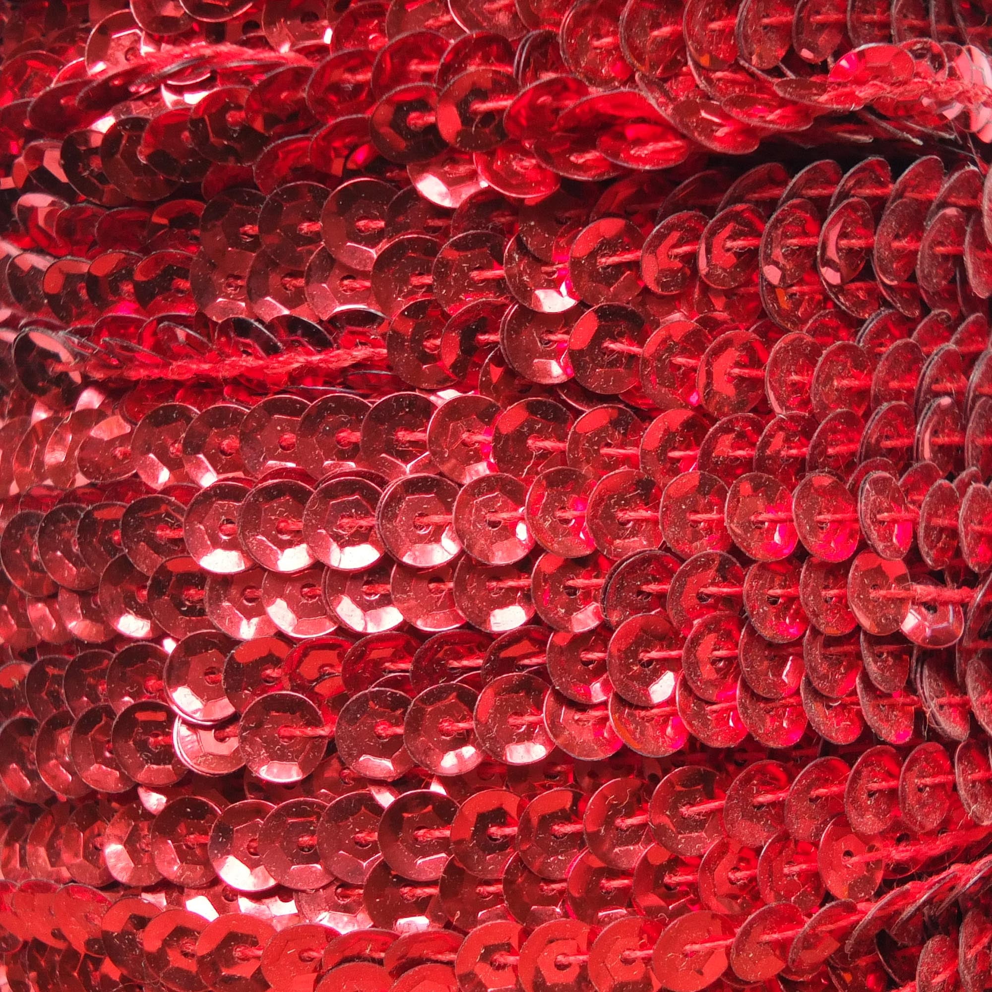 Red Single Row Trim Cup Sequins 5mm Center Stitched Shiny Metallic Made ...