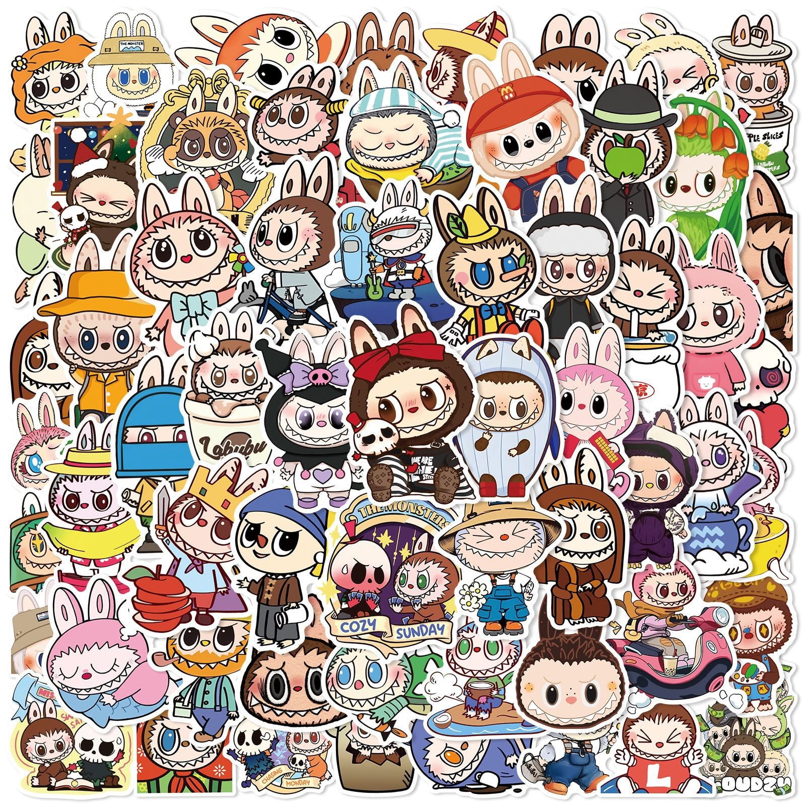 POP MART Labubu Stickers For Laptop And Water Bottle, Cool Game Decal ...