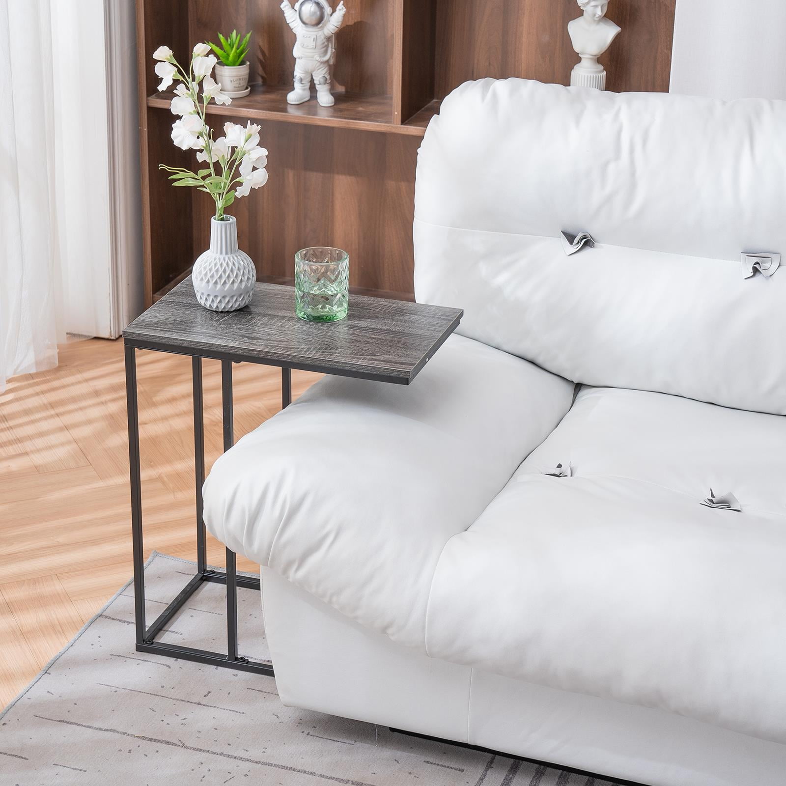 UBesGoo Snack Side Table, C Shaped End Table for Sofa Couch and Bed for ...