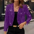 Kixjoy Sequin Blazer for Women Lounge 3/4 Length Sleeve Cropped Jackets ...