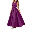 AHTJRT Bridesmaid Dresses for Girls Satin Soft Bow Tie Front Sleeveless ...