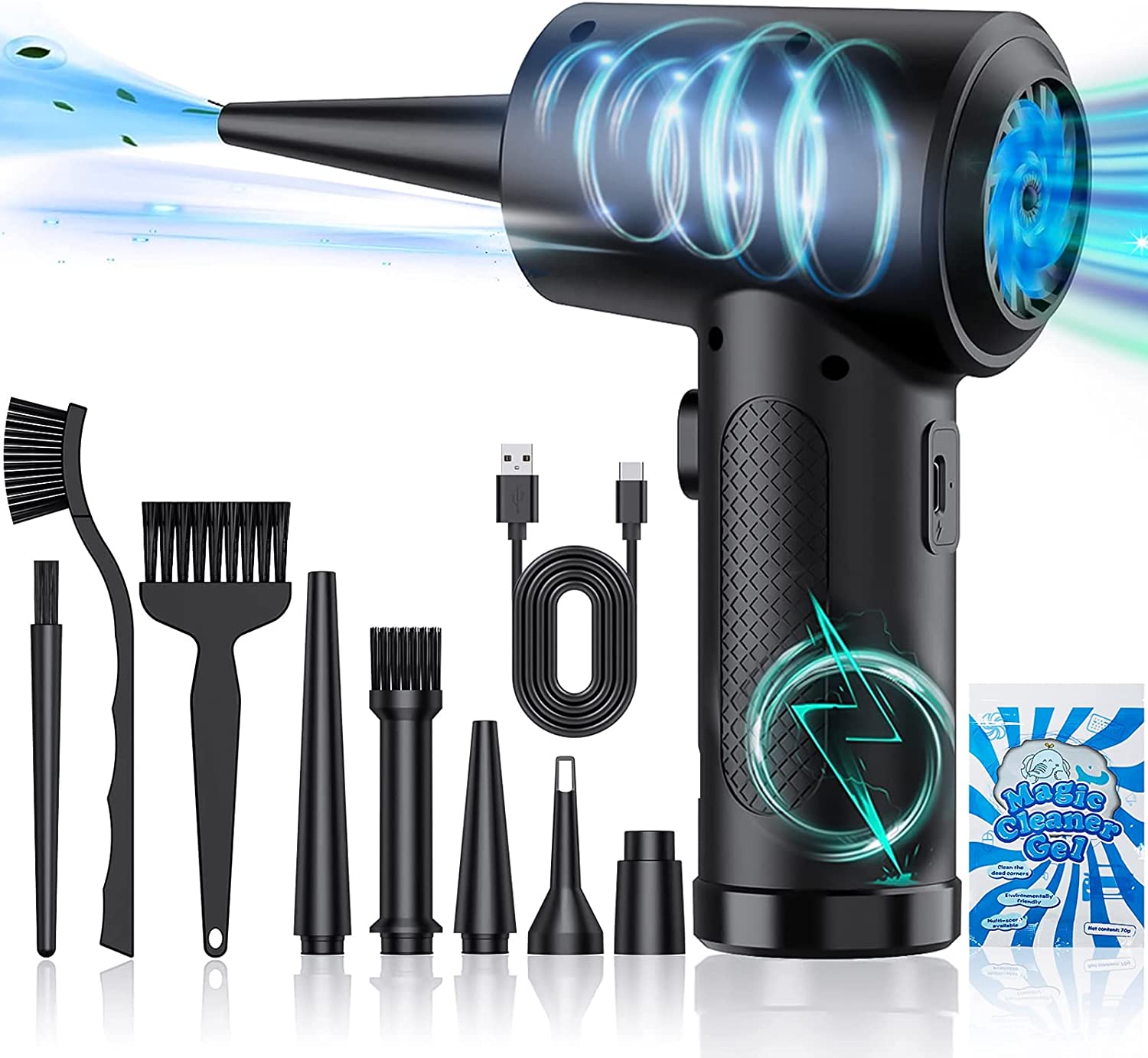 Walmart Compressed Air Duster, 100000RPM, Rechargeable 7600mAh, 3 Gears ...