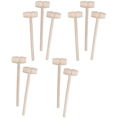 10 Pieces Mini Wooden Hammer Mallet Pounding Toy Beating Gavel Toys for ...