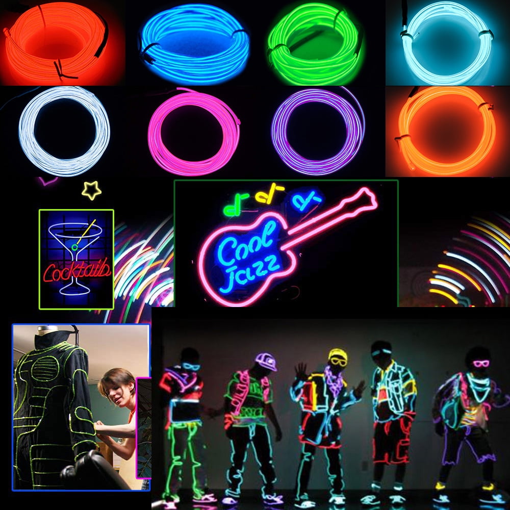 Dofanfy Parties Halloween Run DIY Blacklight EL Wire 10colors Portable ...