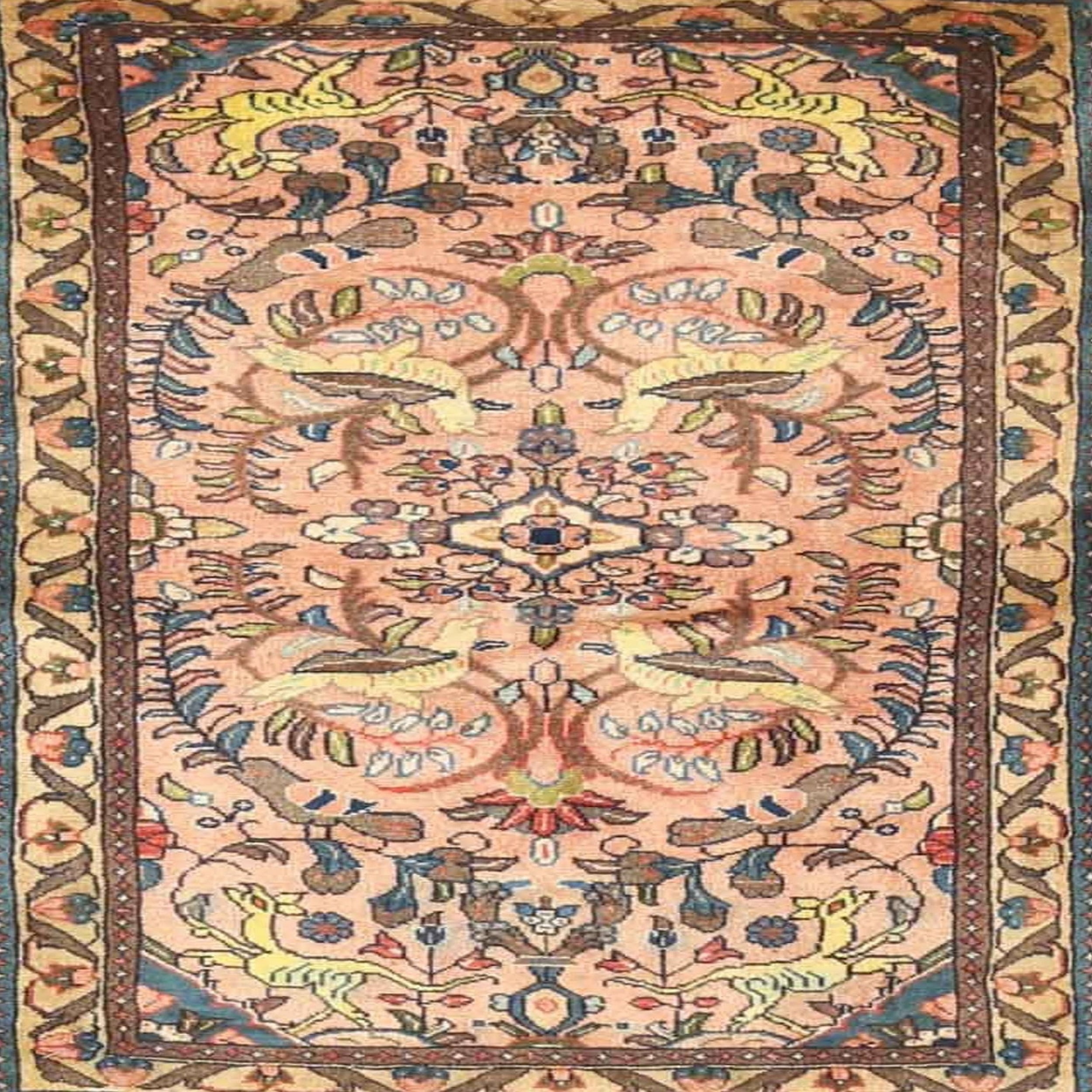 Ahgly Company Indoor Square Traditional Sienna Brown Persian Area Rugs ...