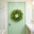 NWOKYZGH Artificial Lavender & Boxwood Wreath for Front Door, Large ...