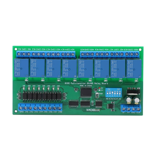 RS485 Relay Module 8 Input 8 Output DIN35 Rail Box PLC Expansion Board ...
