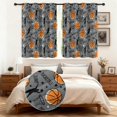 Basketball and Star Gray Pattern Blackout Curtains,Triple Weaved Fabric ...