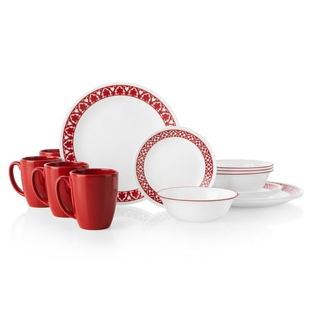 Corelle Classic Venetian Evening Red 16pc Set – Walmart Inventory ...