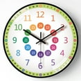 Children 8Inch Wall Clock Teaching Clock Quiet Movement For Home Decors ...