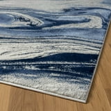 Luxe Weavers Modern Abstract Marble Swirl Blue 8x10 Area Rug Living ...