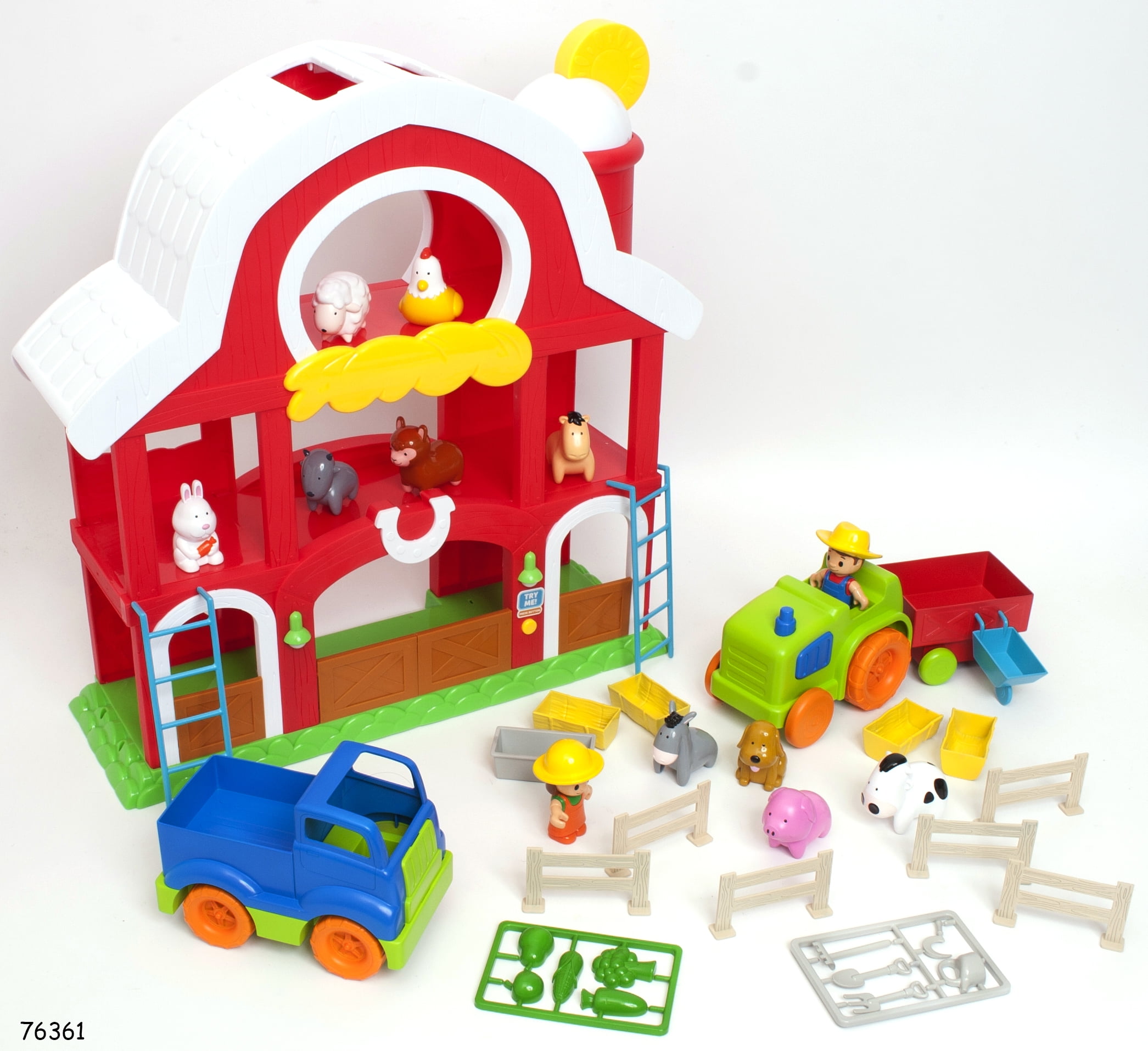 Kid Connection Farm House Play Set with Animals - Lights Up with Sound ...