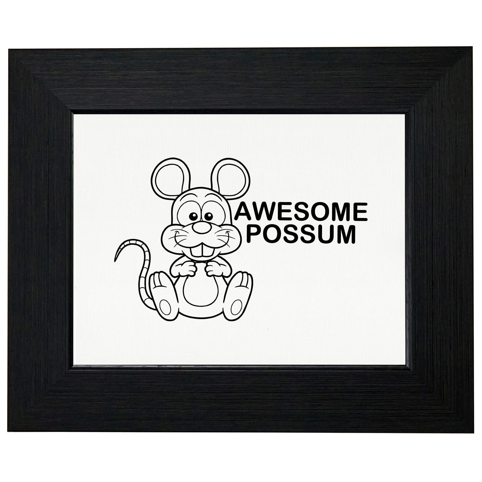 Awesome Possum Funny Smiling Possum Pun Framed Print Poster Wall or ...