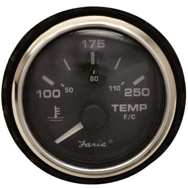 Faria Boat Temperature Gauge GBC039A | 2 Inch Silver Black - Walmart.com