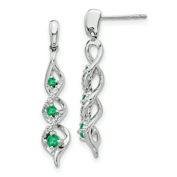 Primal Gold 14 Karat White Gold Blue Topaz and Diamond Earrings ...