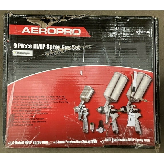 NEW Aeropro 9 Piece HVLP Spray Gun Set TCP G7000 - Walmart.com