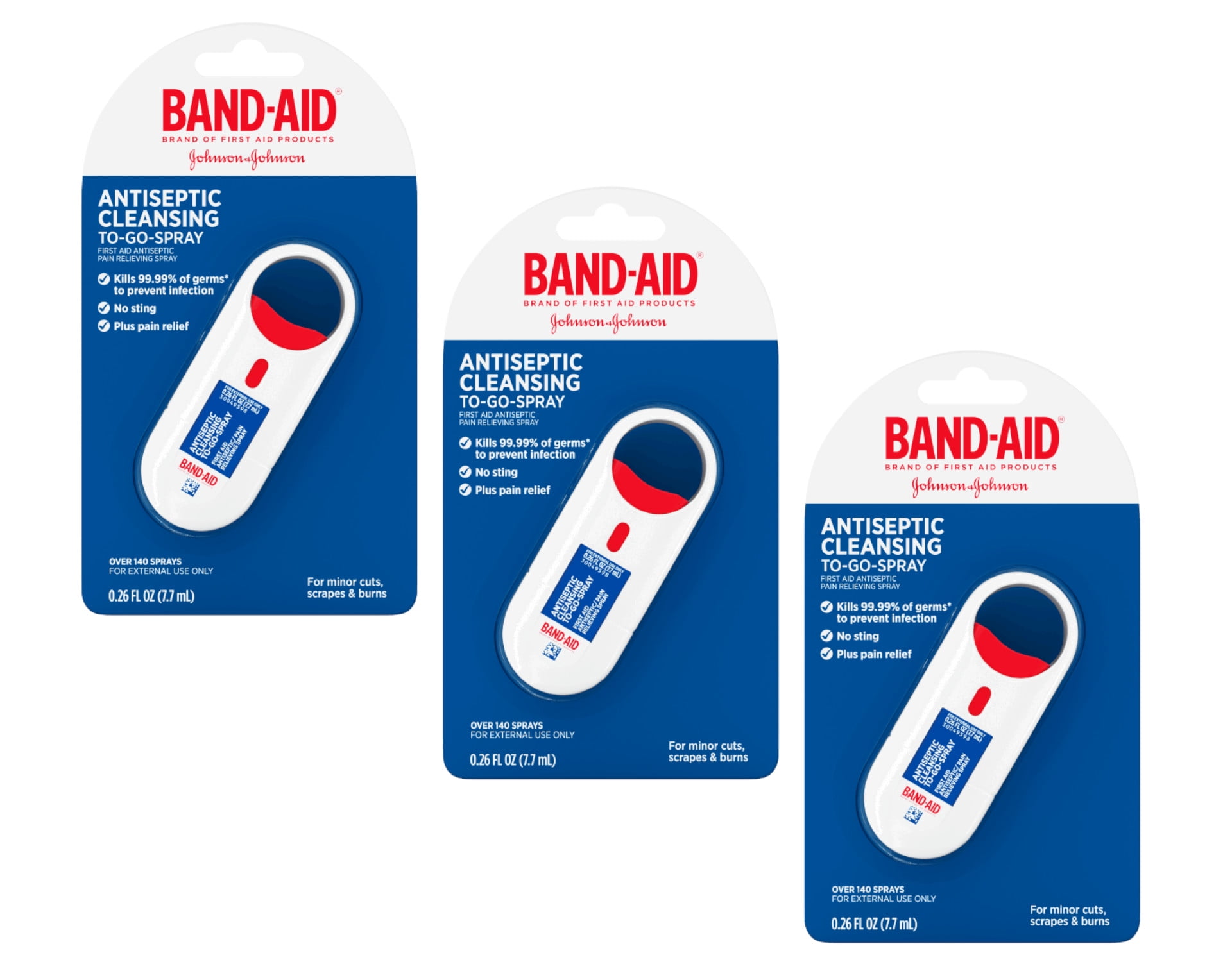 Band-Aid Antiseptic Cleansing To-Go-Spray, 0.26 Fl. Oz. - Pack of 3 ...