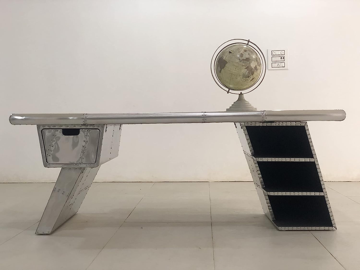 ARTIZANSTORE Large Aviator Executive Desk - Drawer Shelving - Aircraft ...