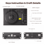 MAIO Turntable Record Player, 3-Speed 33/45/78RPM Vinyl Spinner with 2 ...