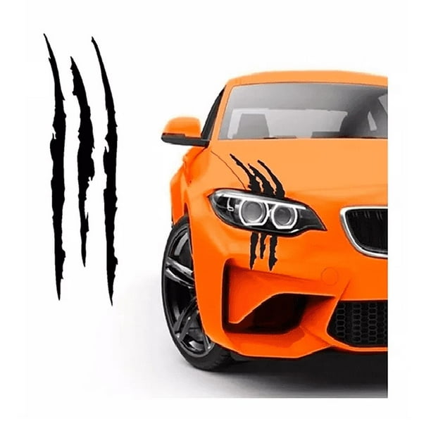 Calcomanía Arañazo Garra Animal Agresivo Faro Universal Auto Negro ...