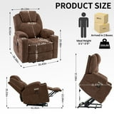 CIYOYO Power Lift Recliner Chair, with Heat Therapy and Massage ...