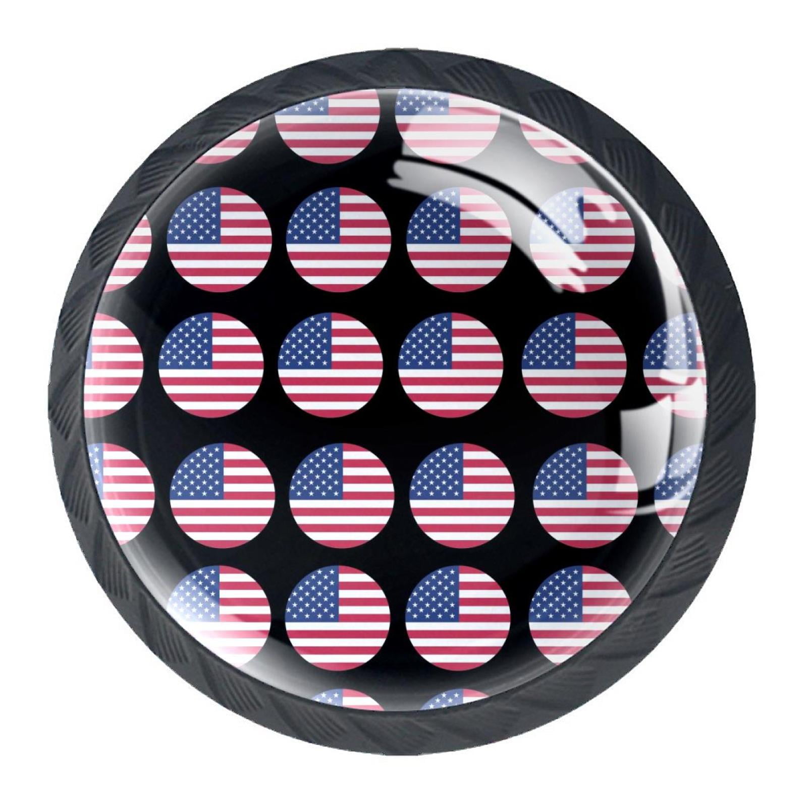 4 Pcs American Flag Circle Knobs for Kitchen Cabinet Cupboard Dresser ...