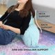 NTBED Reading Pillow Faux Fur Bed Wedge Standard Bedrest Backrest with Arms Back Support Ivory ...