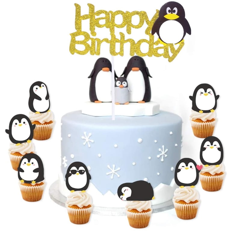 Happy Birthday Penguin Cake