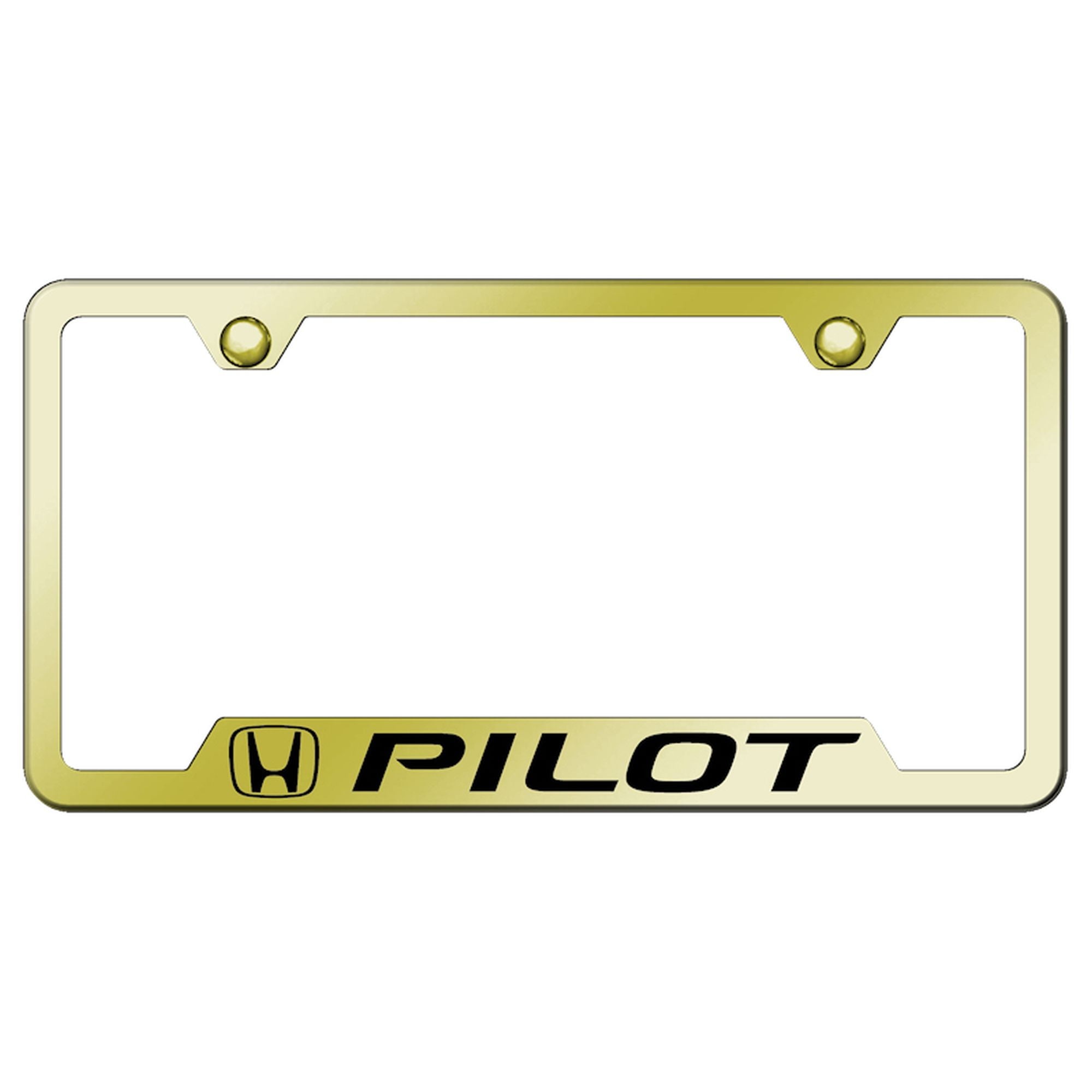 Honda Pilot Laser Etched Logo Cut-Out License Plate Frame (Gold ...
