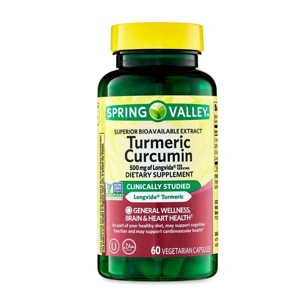 Spring Valley Turmeric Curcumin Brain & Heart Health Dietary Supplement ...