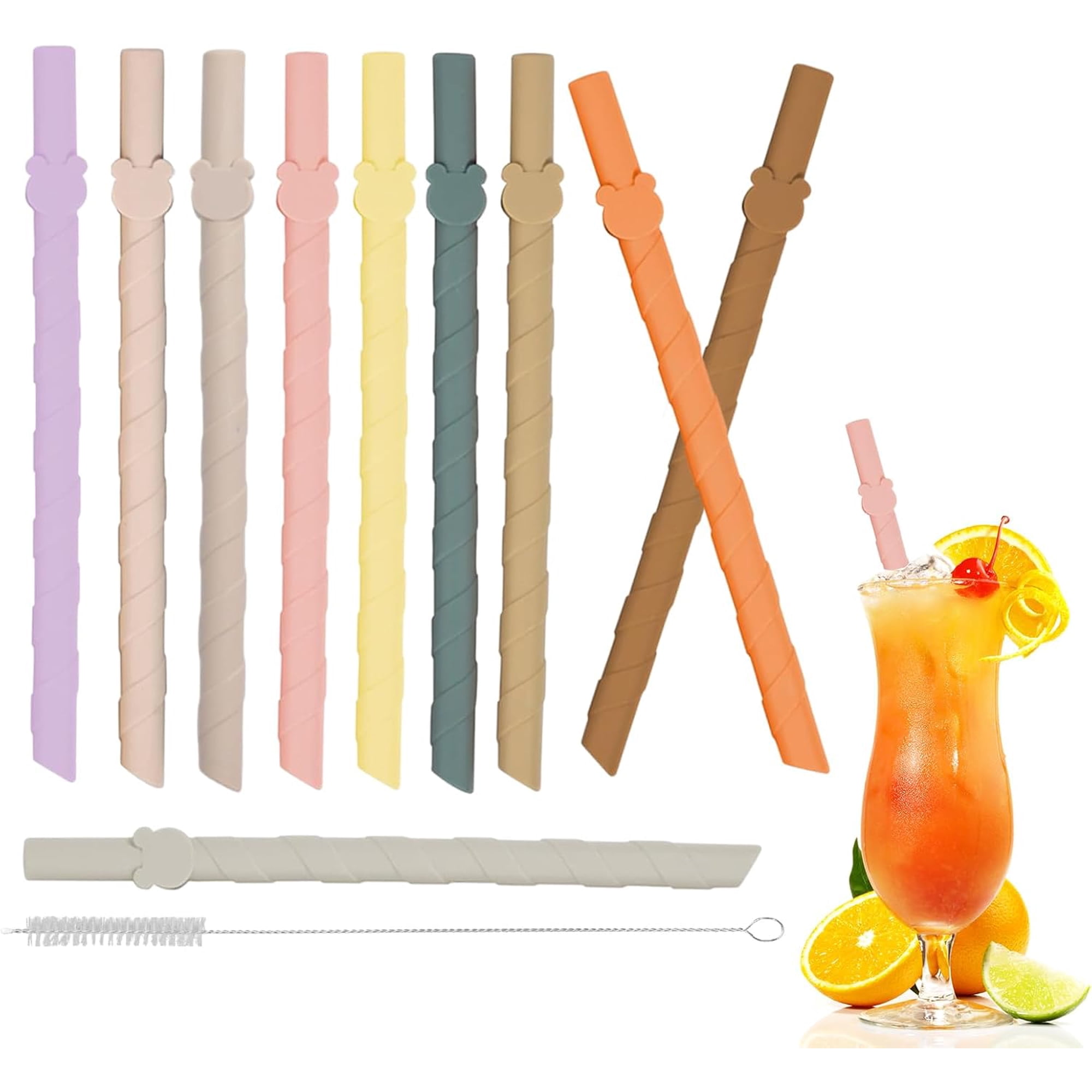 Click here for Neunwolken 10 Pcs Silicone Straws  Reusable Silico... prices