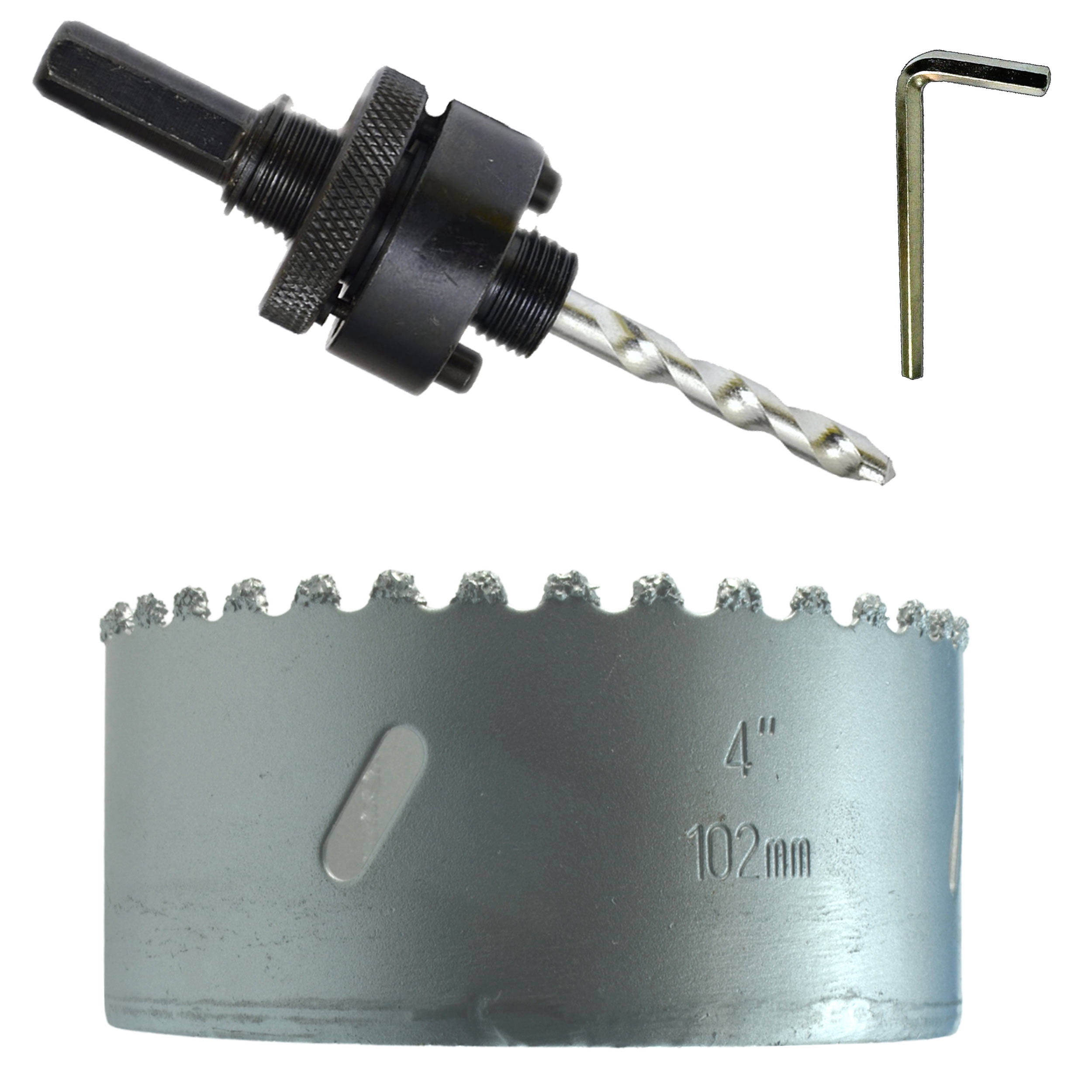 4 Inch Tungsten Carbide Hole Saw Kit For Dryer Duct 102mm 4" Recessed ...
