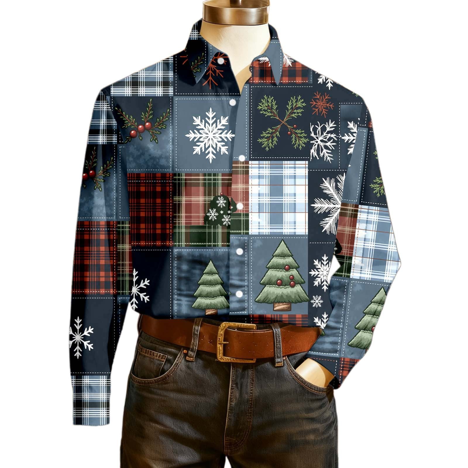 Click here for Toome Christmas Shirts Print Shirt Fashion Solid C... prices