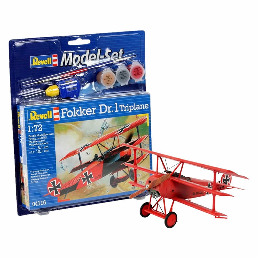 Fokker Dr1 Triplane with Paint Kit 1/72 Scale Plastic Model Kit Revell ...