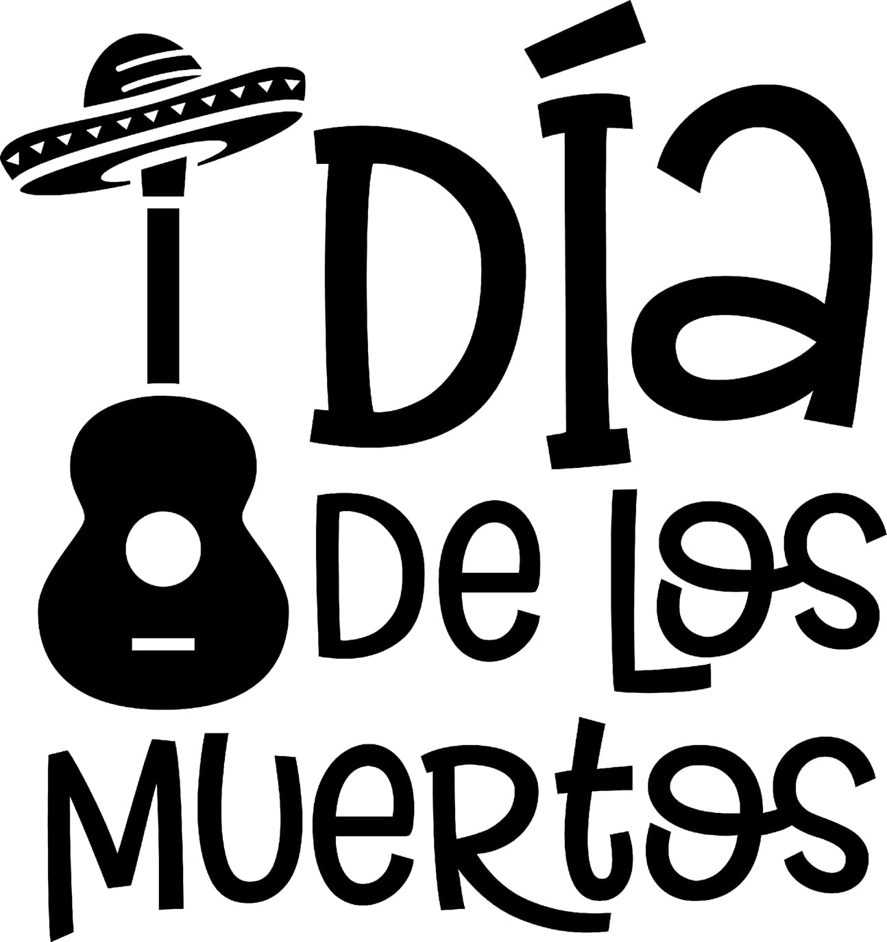 Dia De Los Muertos Day Of The Dead Guitar Sombrero Tradition Wall ...