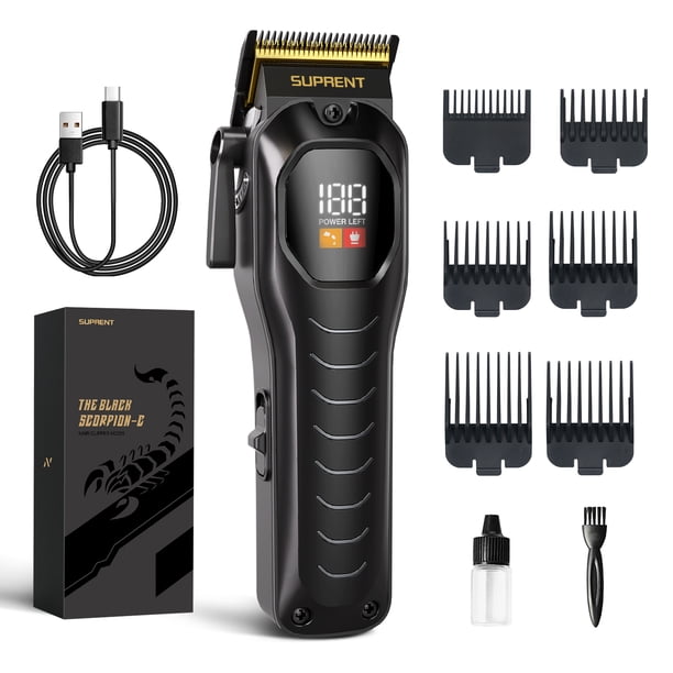 Hair Clipper Rechargeable Hair Cutting Kits with LED Display, Cordless ...