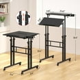 Small Standing Desk with Wheels, Tall Mobile Stand Up Table, Portable ...