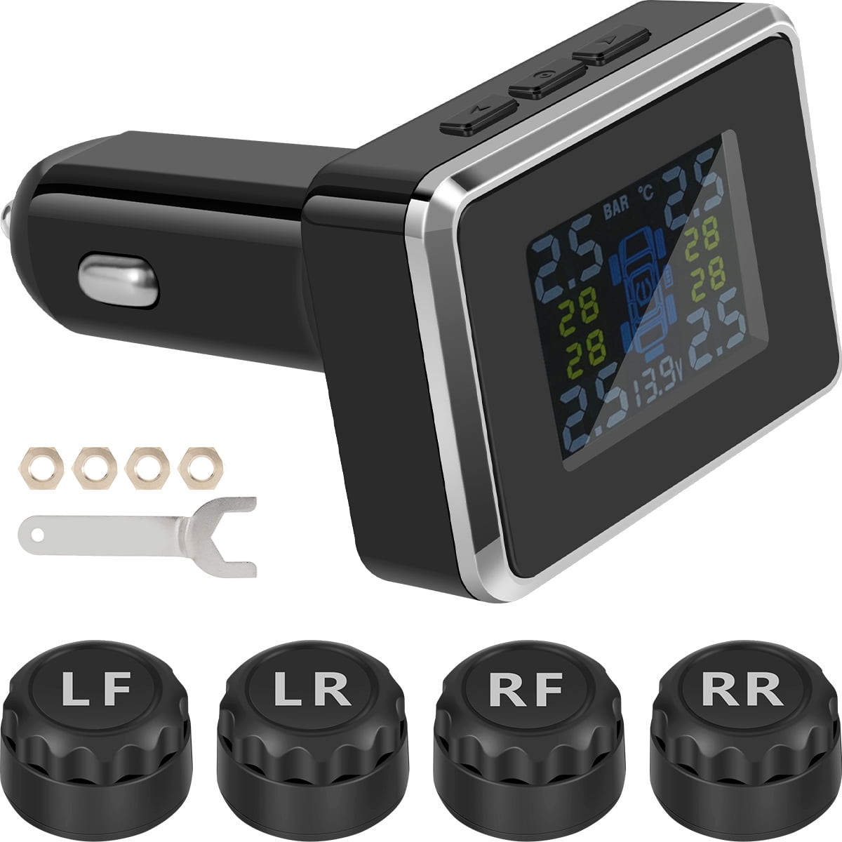 Threns Tire Pressure Monitoring System with Full-Color Real-Time ...
